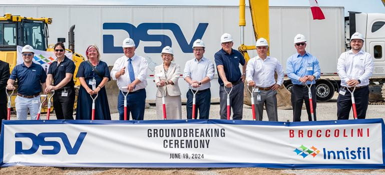 DSV Canada launch 1.3M Sq Ft Innisfil Facility Project. Opening Q3 2025