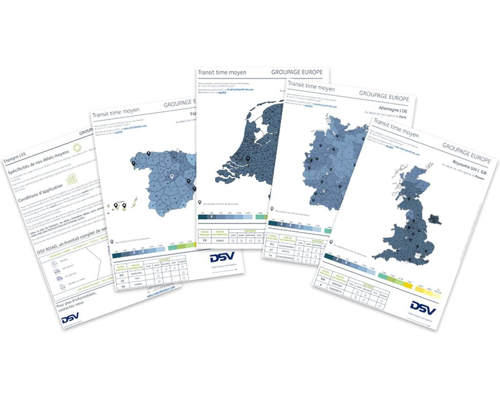 DSV met à disposition des cartes délai pour vos transports au départ de ...