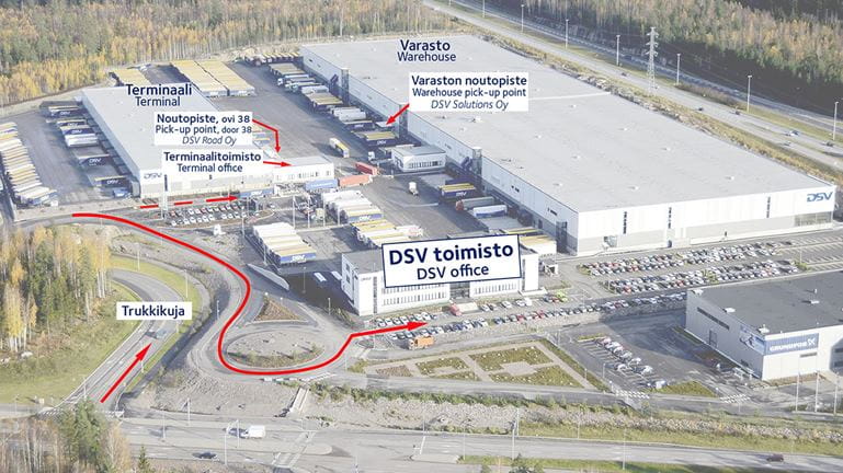 Ajo-ohjeet Trukkikujan toimipisteeseen | DSV Finland