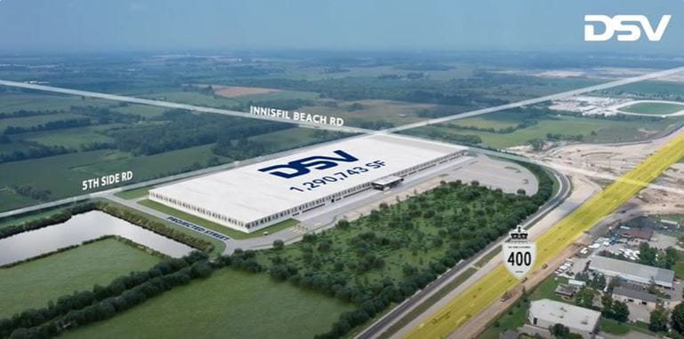DSV Canada launch 1.3M Sq Ft Innisfil Facility Project. Opening Q3 2025